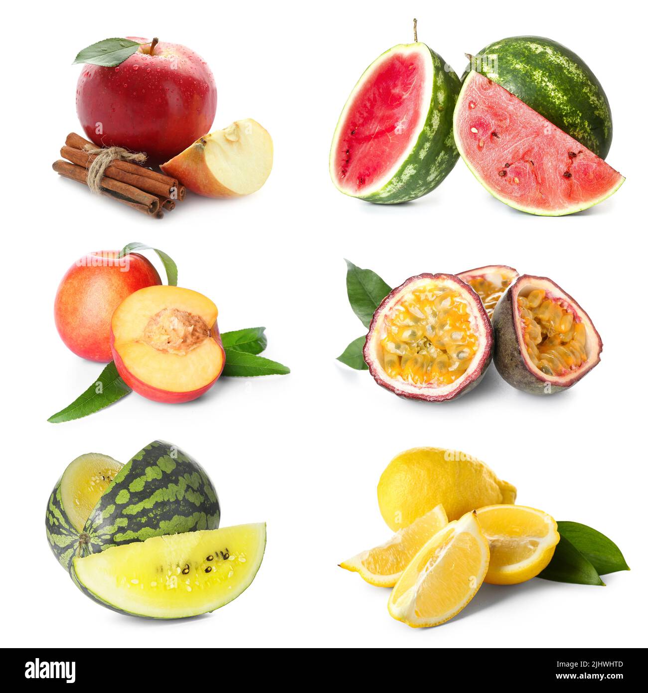 Set of different ripe fruits isolated on white Stock Photo - Alamy