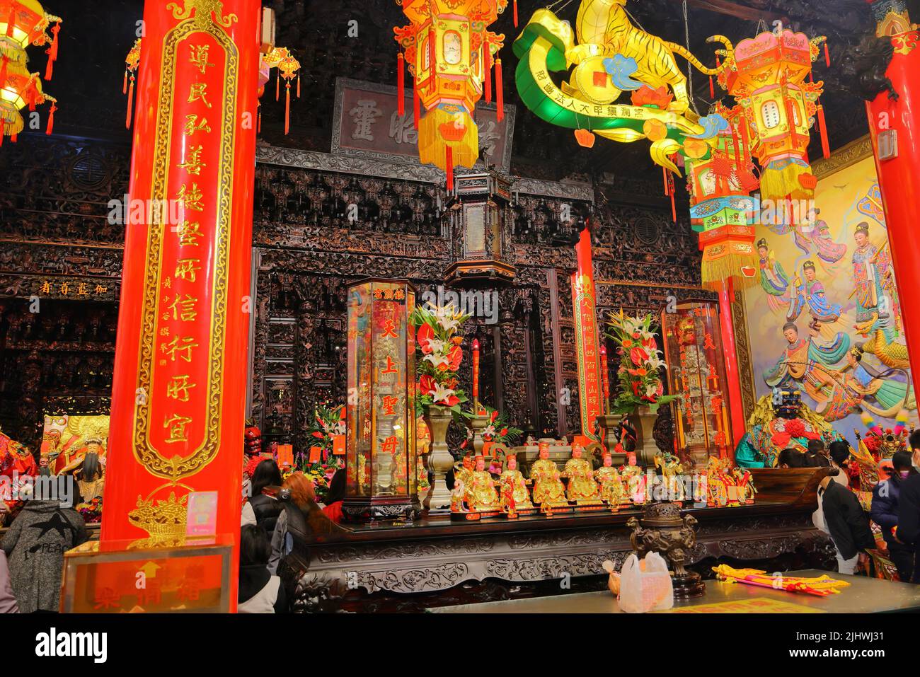 The Dajia Jenn Lann Temple, a temple to the Chinese sea goddess Mazu at ...