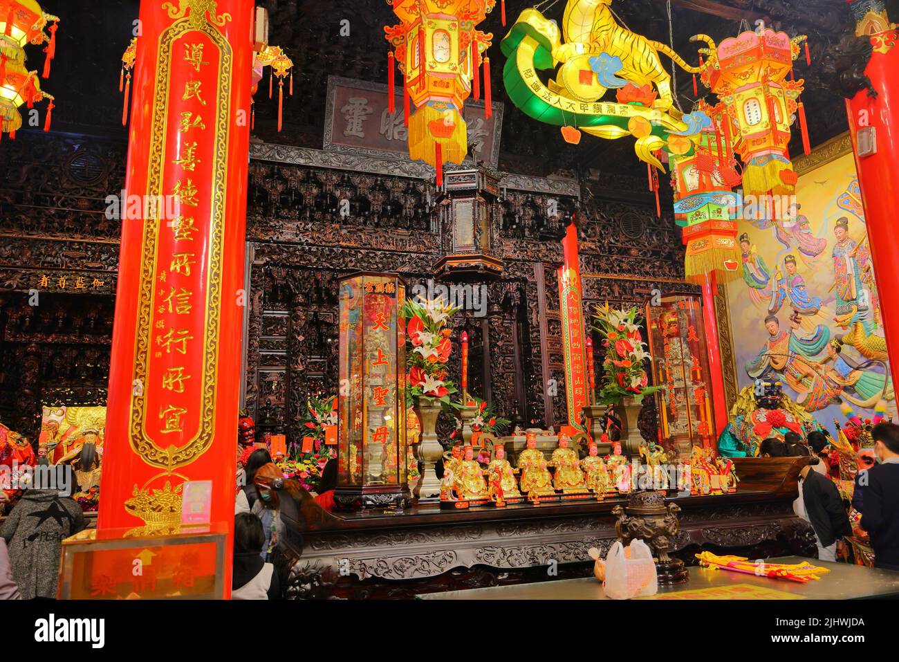 The Dajia Jenn Lann Temple, a temple to the Chinese sea goddess Mazu at ...