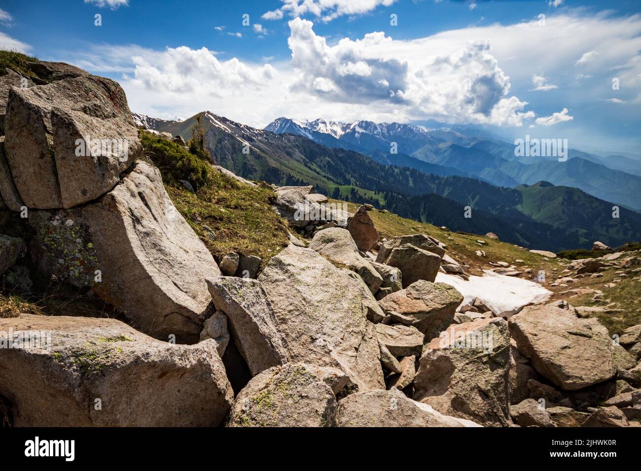 Mountain landscape of Central Asia. The Tien Shan mountain range from ...