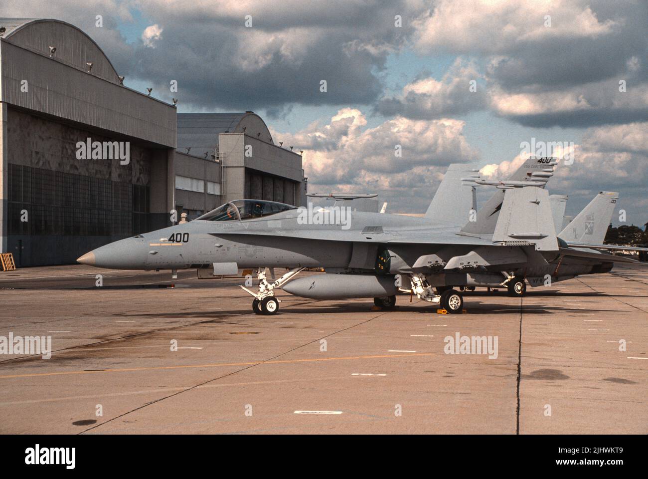 USN F/A-18 hornet from VFA-25 on the tarmac at NAS Miramar, San Diego ...