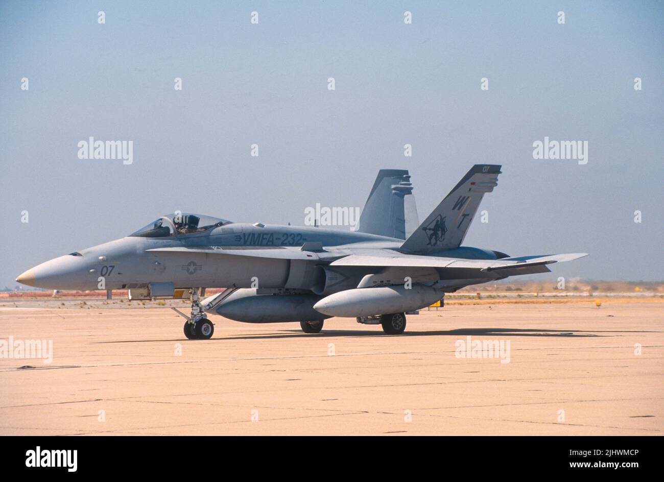 United States Marine Corps F/A-18C from VMFA-232 moves towards the ...