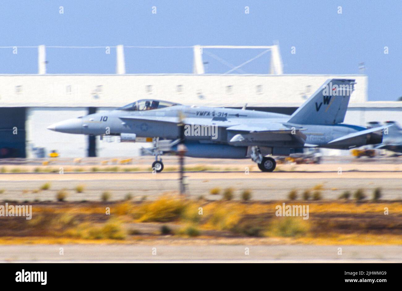 USMC F/A-18 from VMFA -314 taking off Stock Photo - Alamy