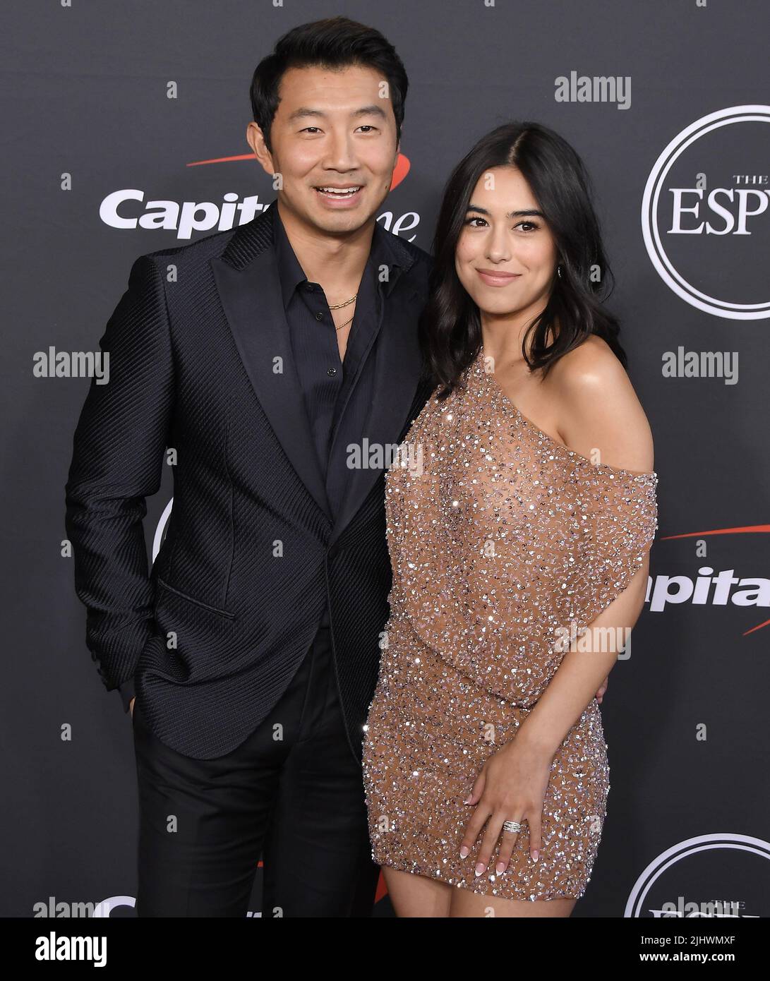 Los Angeles, USA. 20th July, 2022. (L-R) Simu Liu and Jade Bender ...