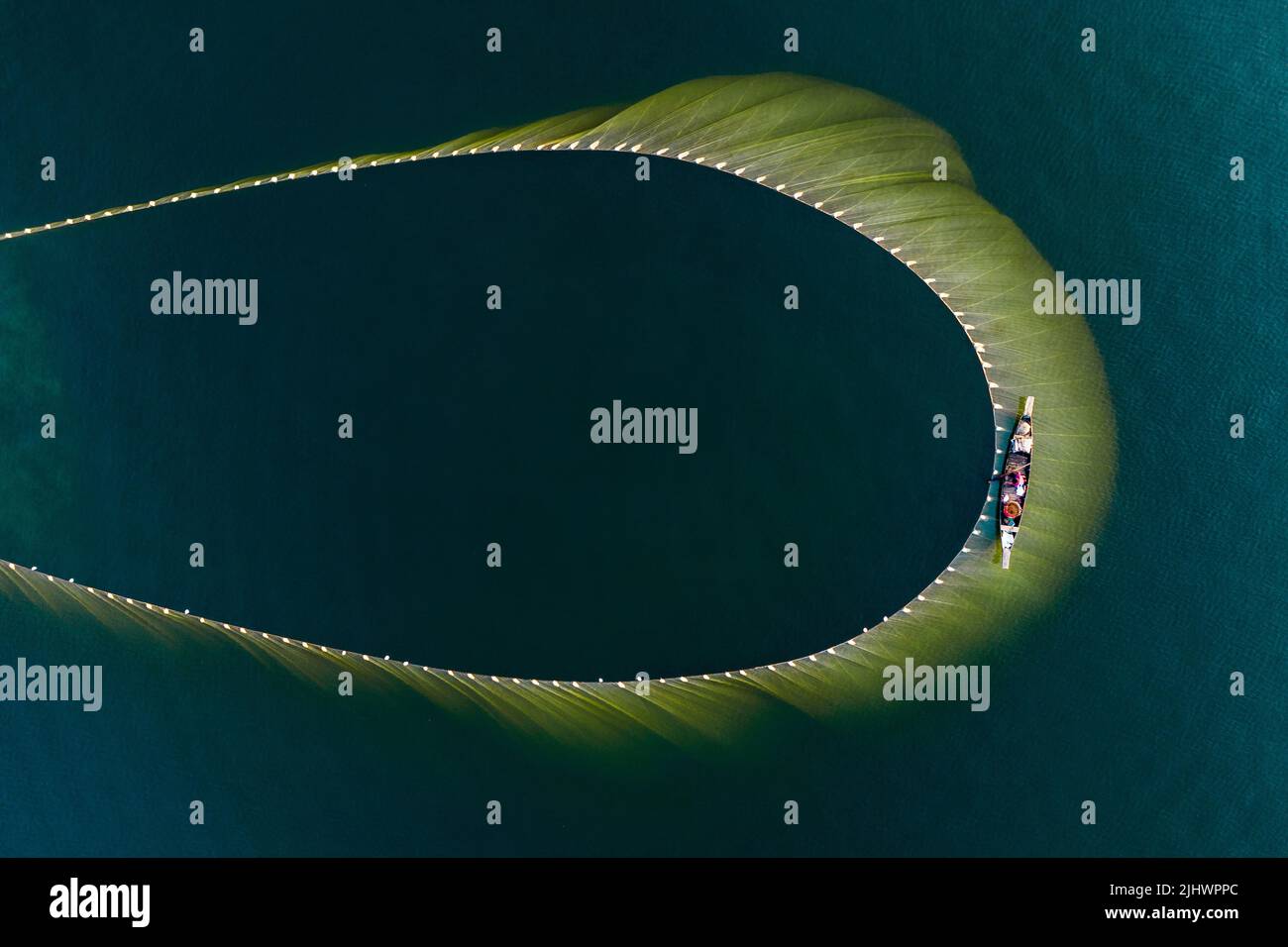 Fishermen casting huge nets in rivers and lakes, captured by drone ...