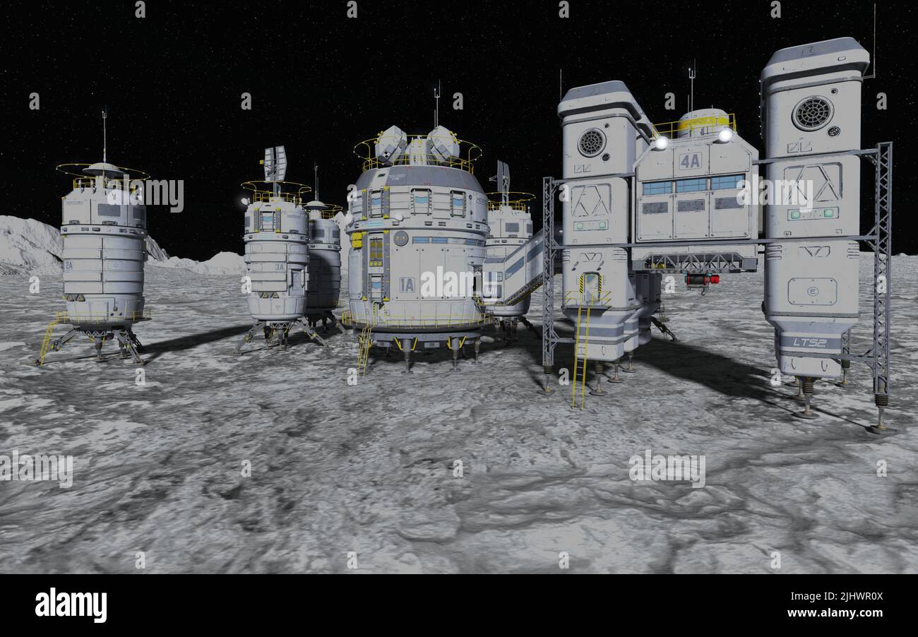 Lunar colony illustration hi-res stock photography and images - Alamy