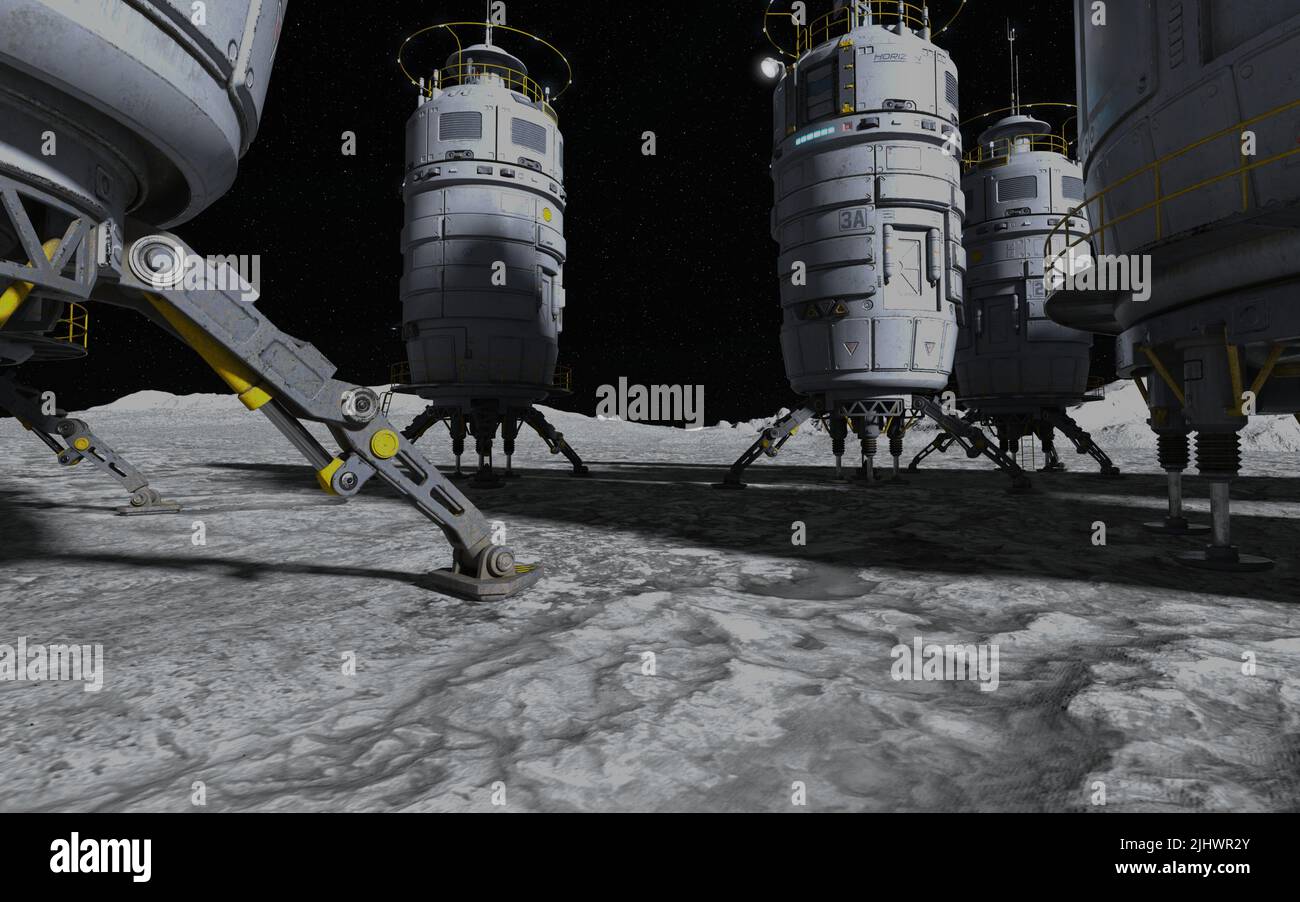 3d illustration moon colony hi-res stock photography and images - Alamy