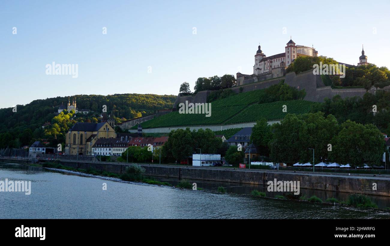 The River Main and Festung Marienberg in Wuerzburg, Germany, pilgrimage ...