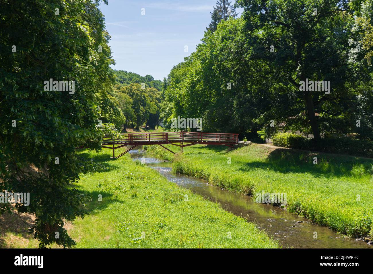 Spa garden in the german city called Bad Salzschlirf Stock Photo - Alamy