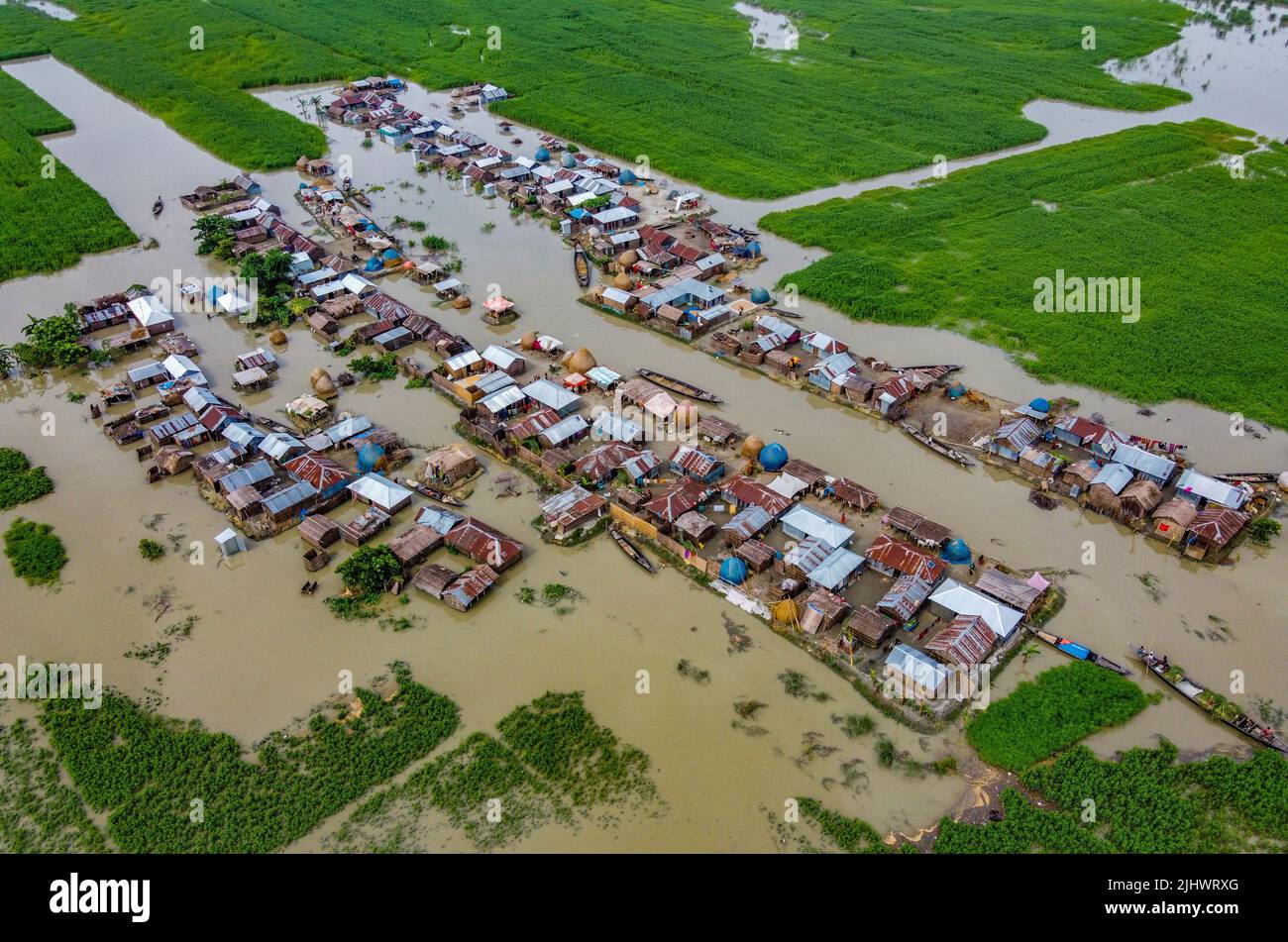 Flood affected villages in Bangladesh Stock Photo - Alamy
