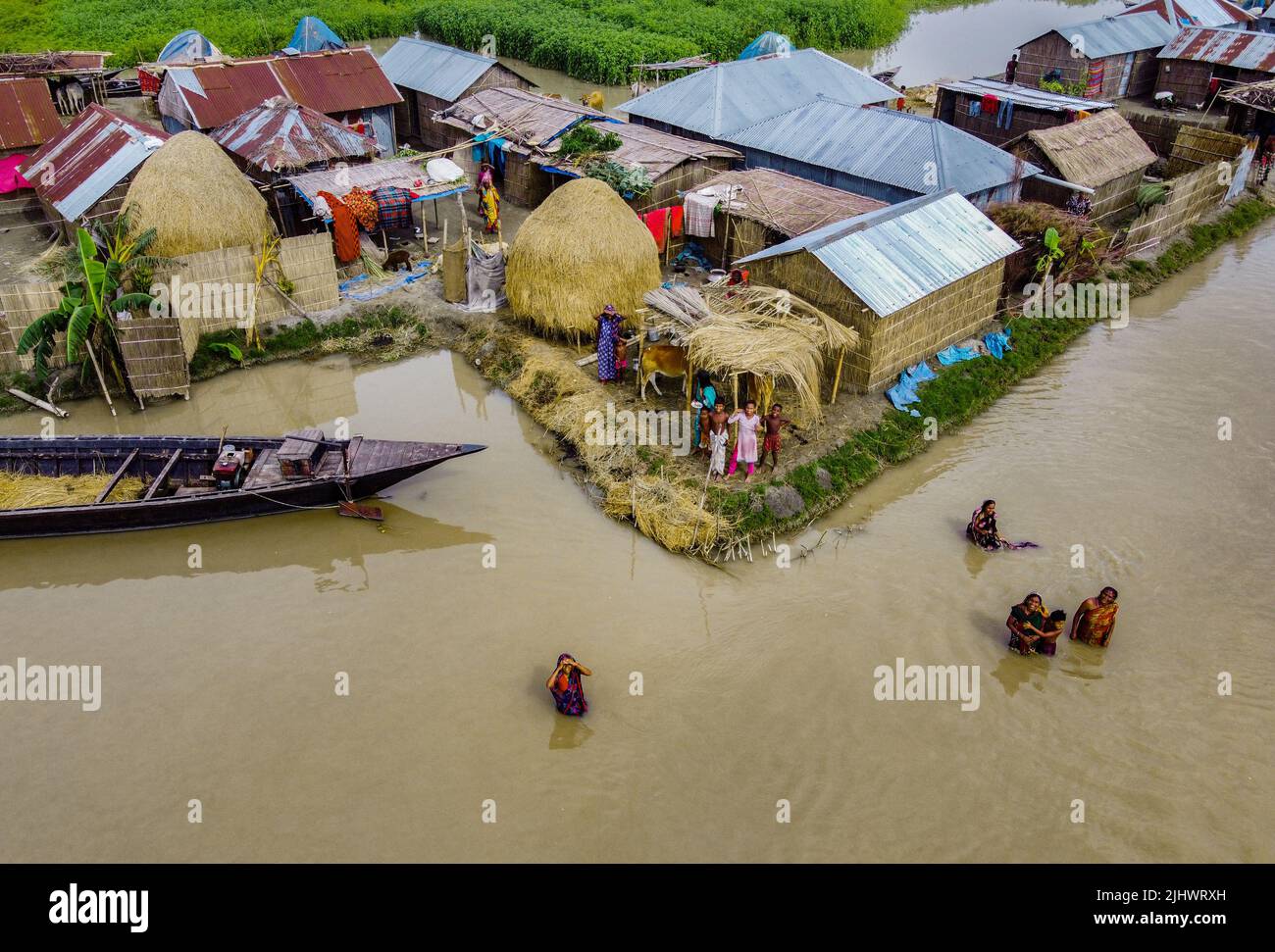 Flood affected villages in Bangladesh Stock Photo - Alamy