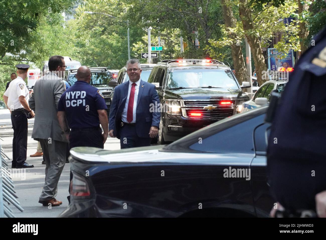 New York, United States. 19th July, 2022. Donald Trump's motorcade ...
