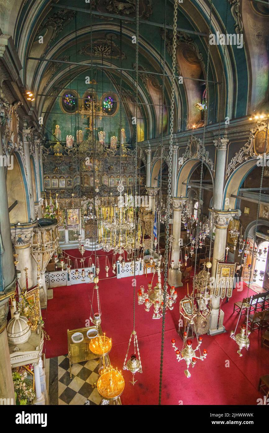 Interior view of Panagia Megalochari cathedral church (Virgin Mary) in ...