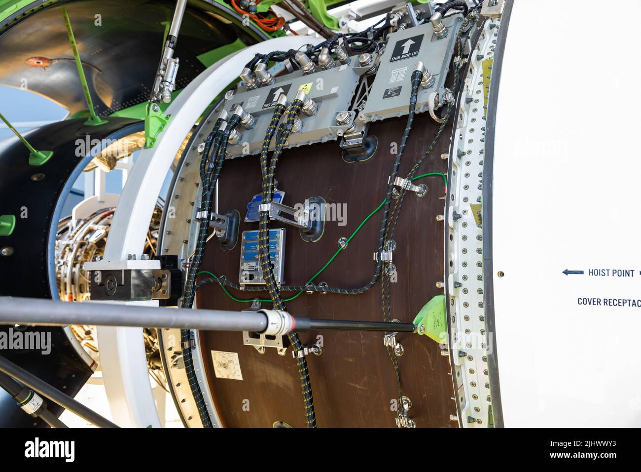 Hoist Point on display on a plane at Farnborough International Airshow ...