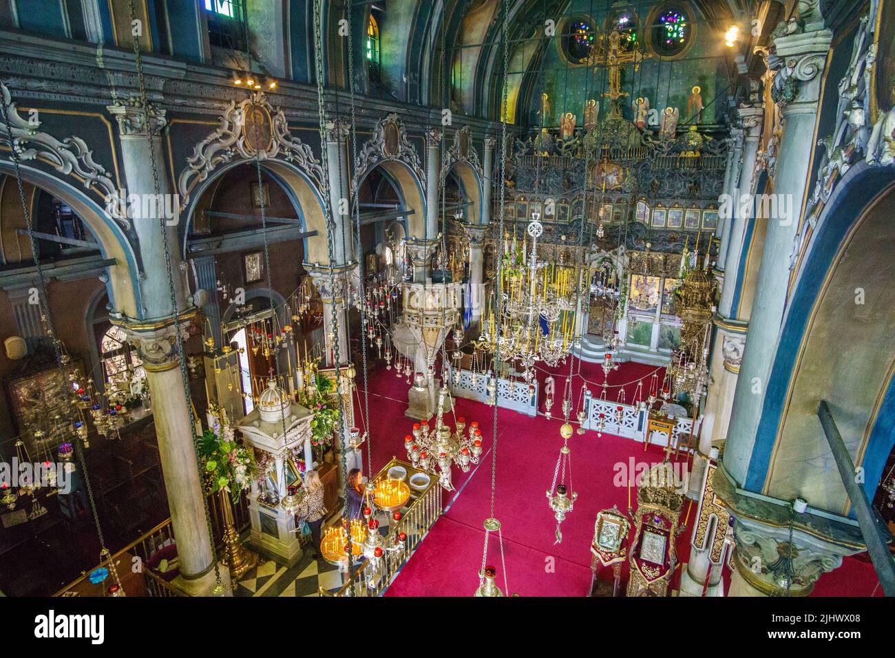 Interior view of Panagia Megalochari cathedral church (Virgin Mary) in ...