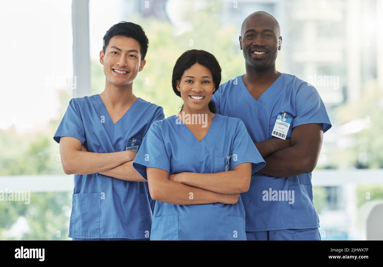 Teamwork is the cornerstone of good outcomes. Portrait of a group of medical practitioners ...