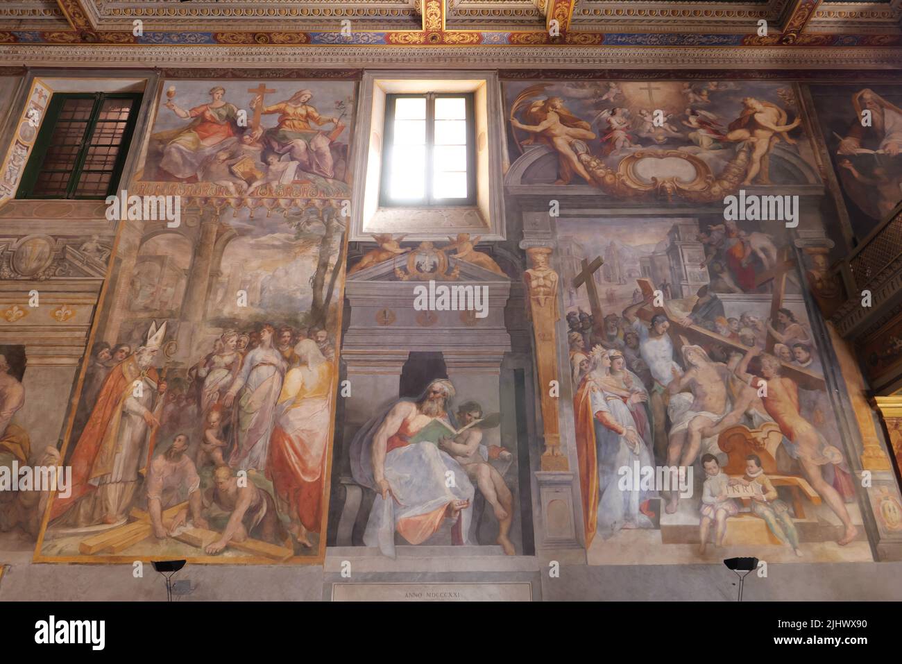 PAINTINGS ON THE WALLS OF THE ORATORY OF THE SS.CRUCIFIX Stock Photo ...