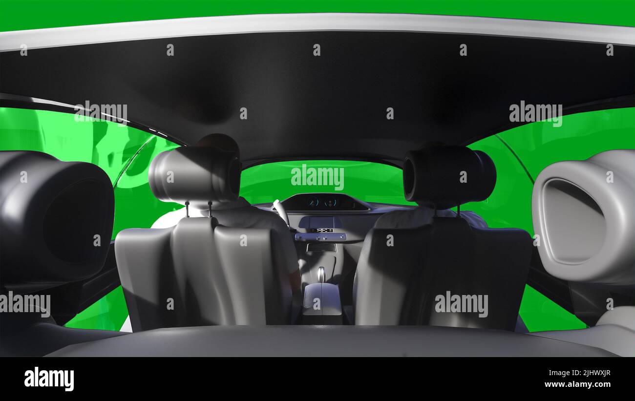 Futuristic flying car. Green screen isolate. 3d rendering Stock Photo ...