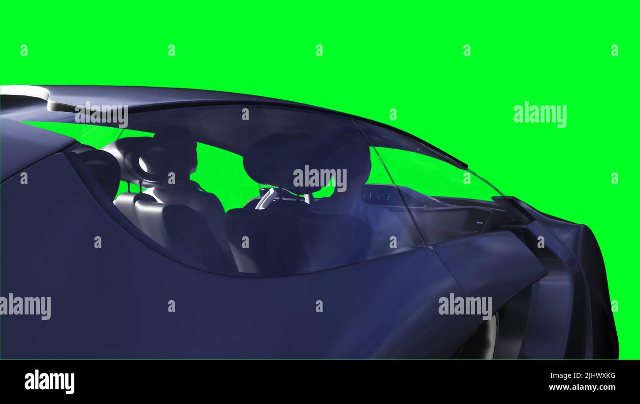 Futuristic flying car. Green screen isolate. 3d rendering Stock Photo ...