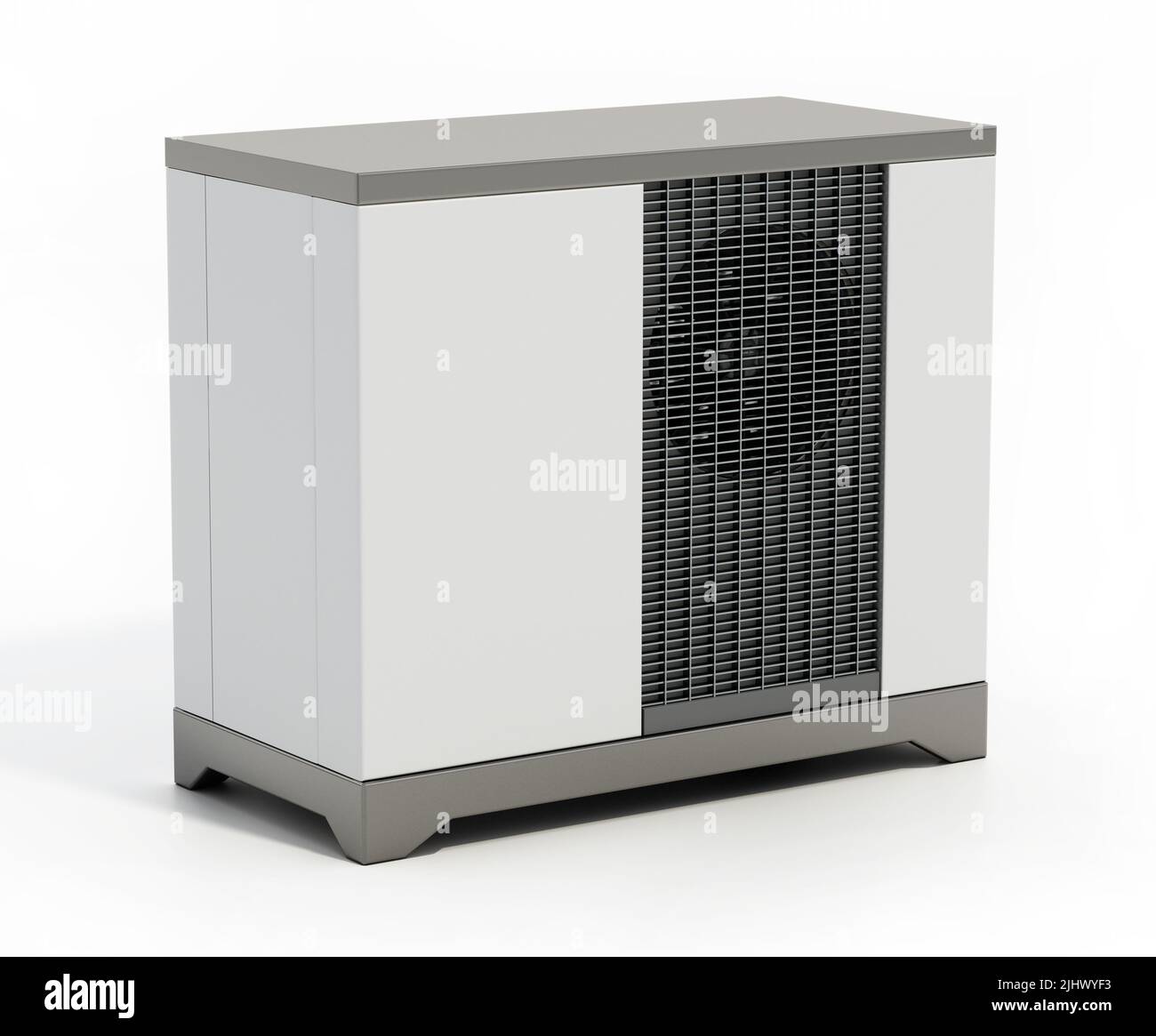 Air source heat pump isolated on white background Stock Photo - Alamy