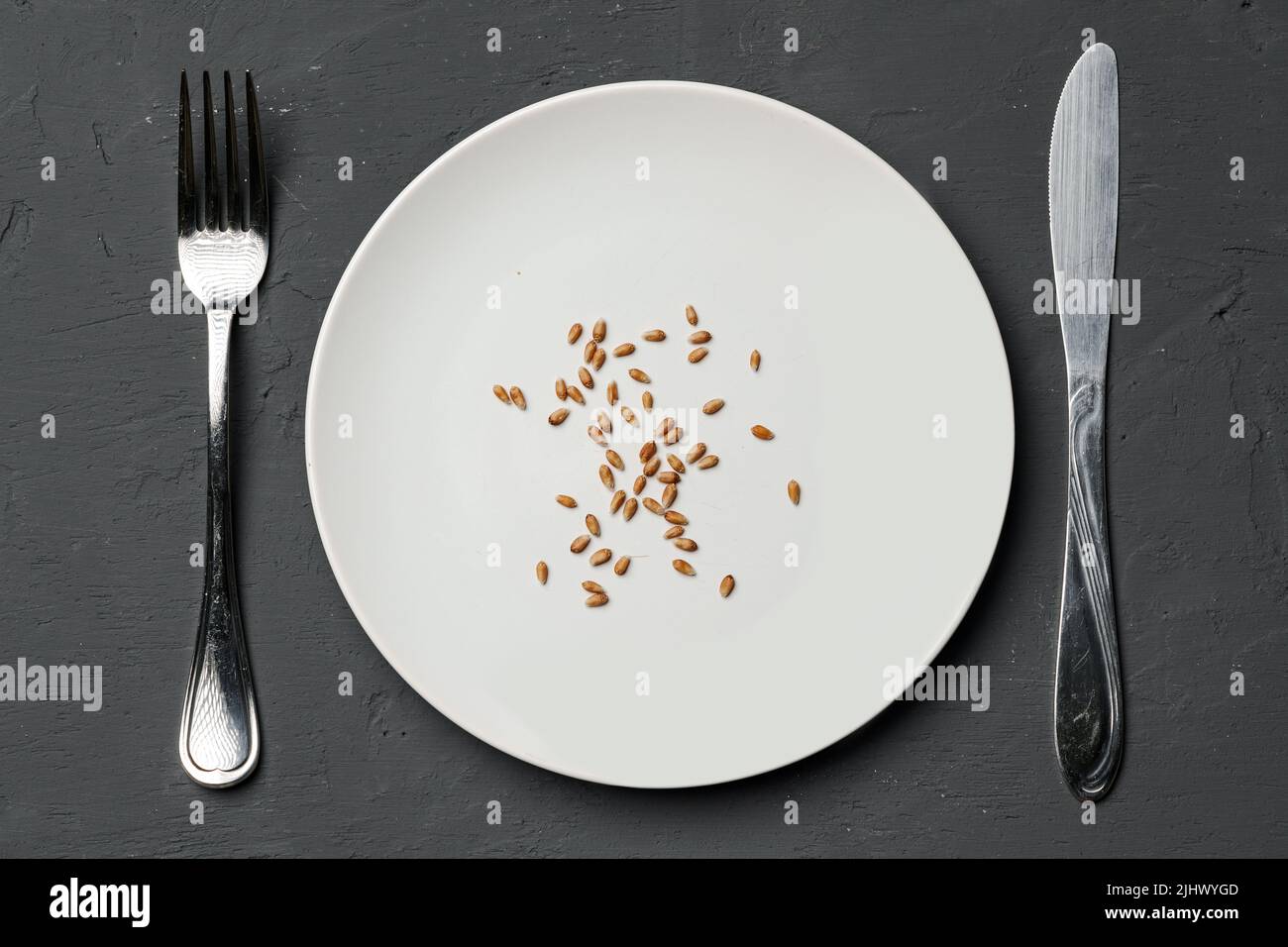 Concept of a global food crisis caused by hunger due to lack of grain ...