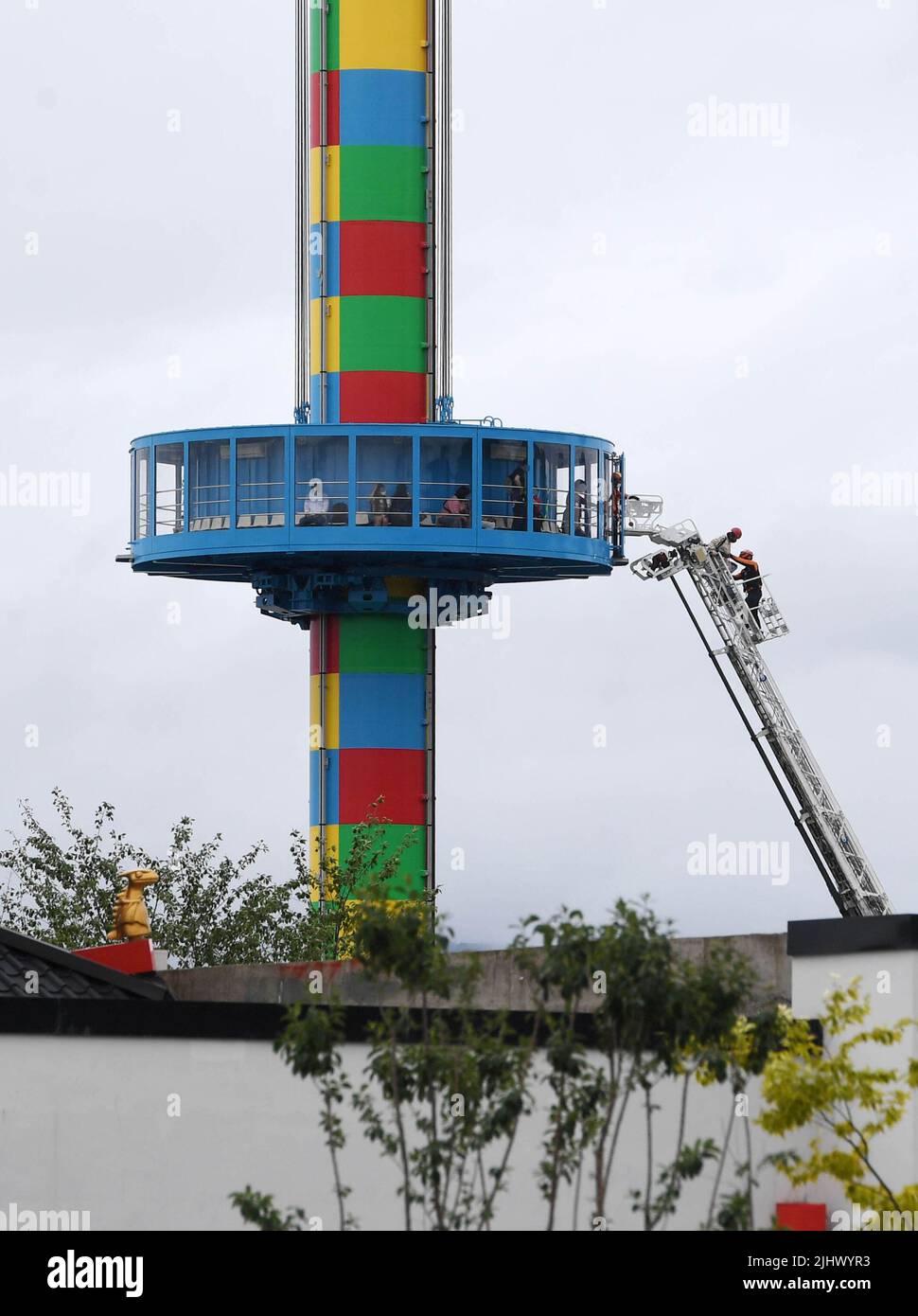 21st July, 2022. Accident at Legoland Firefighters rescue people from ...