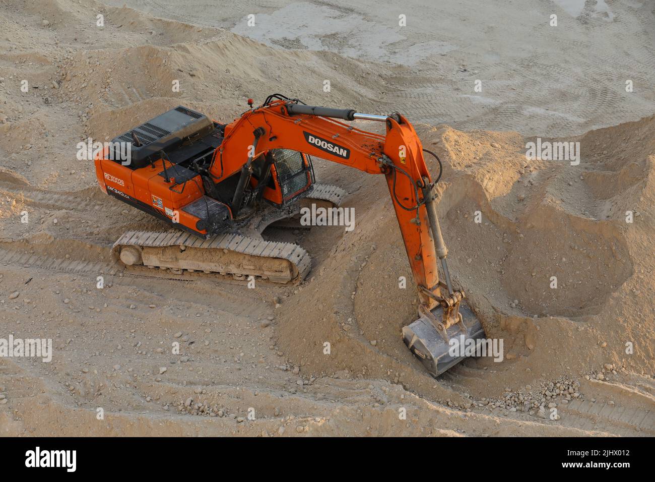 excavator on construction site Stock Photo - Alamy