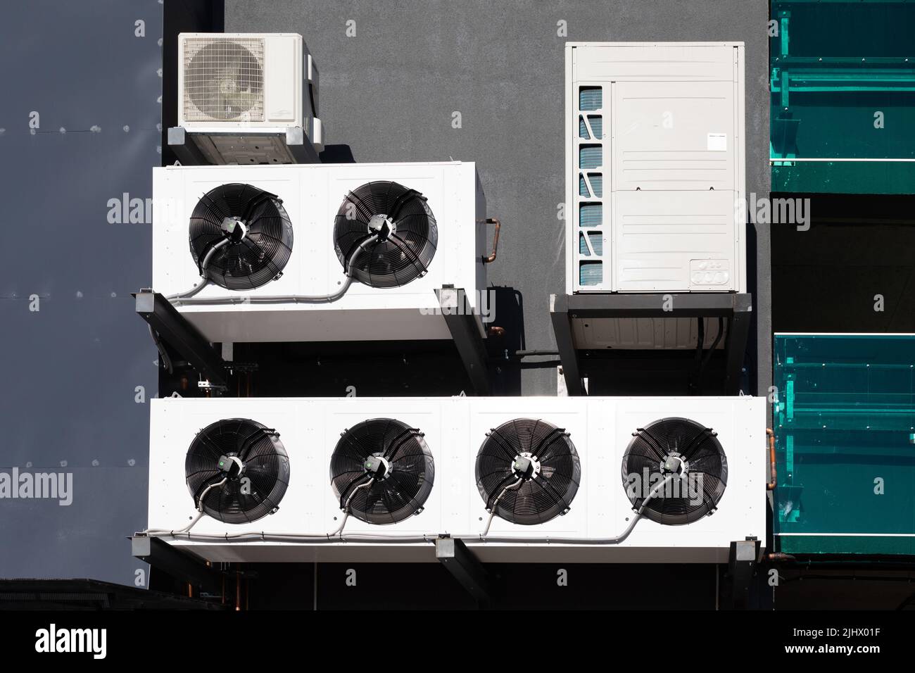 industrial air conditioner units outside the building Stock Photo - Alamy