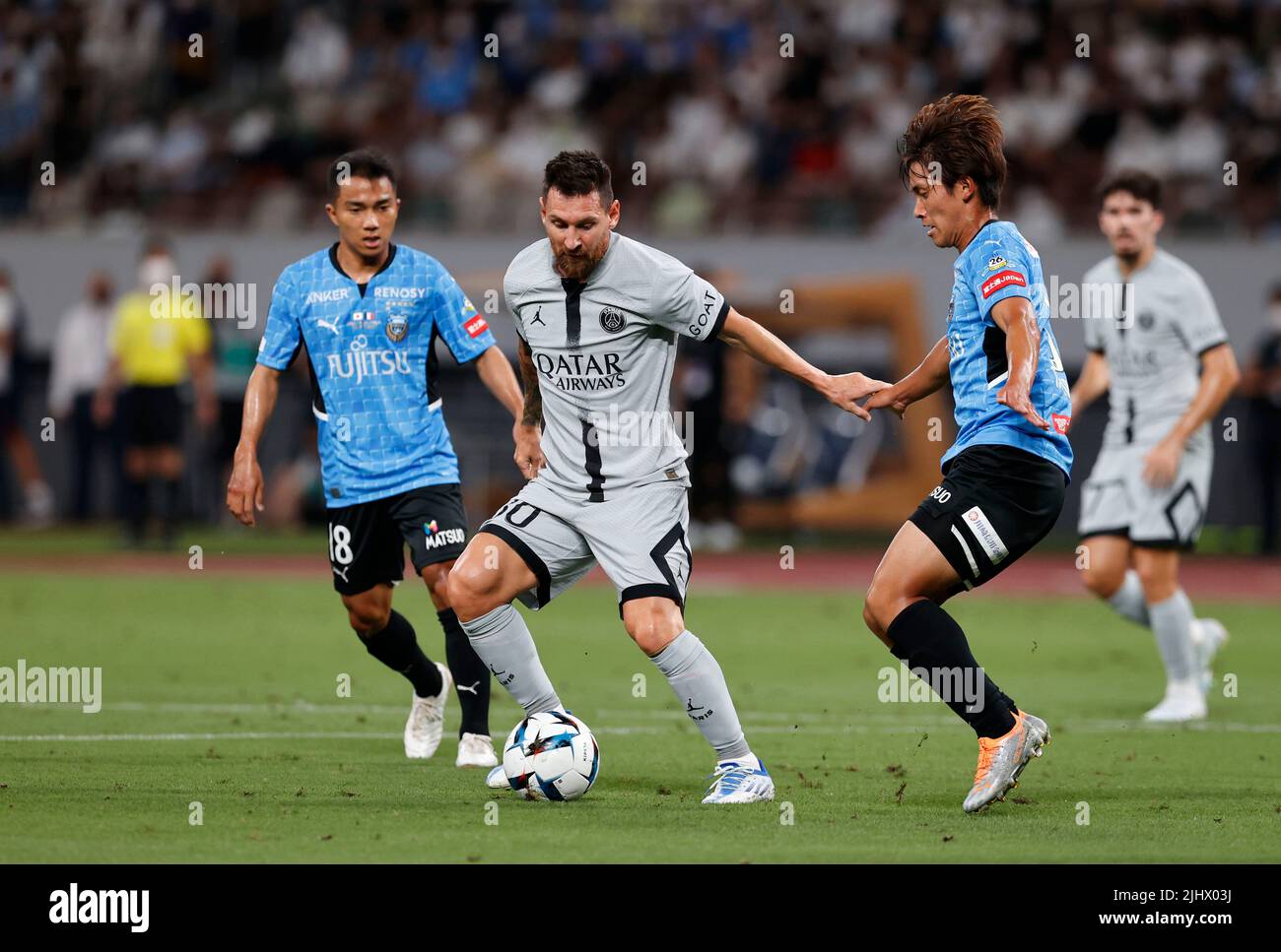 Tokyo, Japan. 20th July, 2022. Lionel Messi (PSG), Kento Tachibanada ...