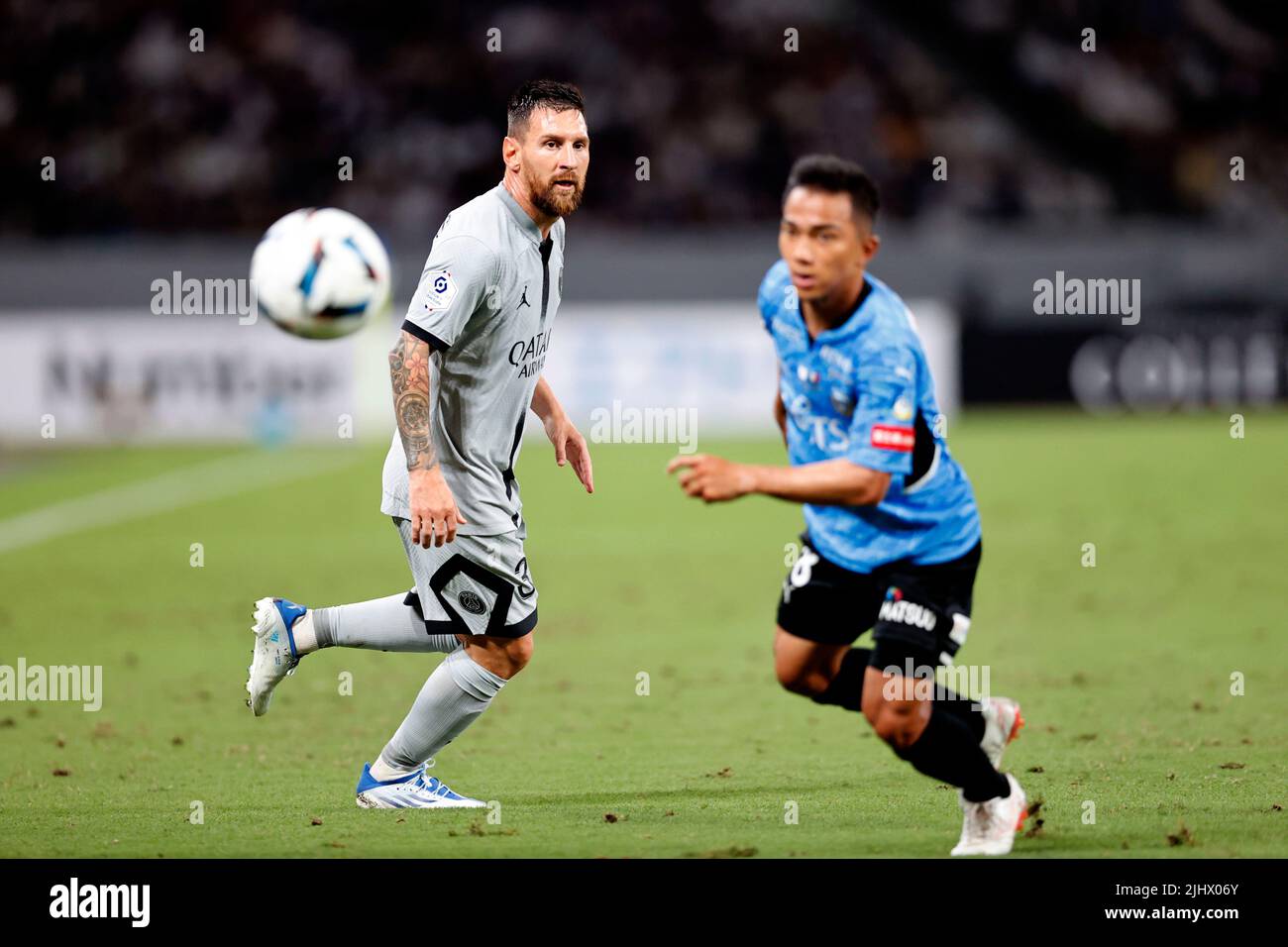 Tokyo, Japan. 20th July, 2022. Lionel Messi (PSG), Chanathip Songkrasin ...
