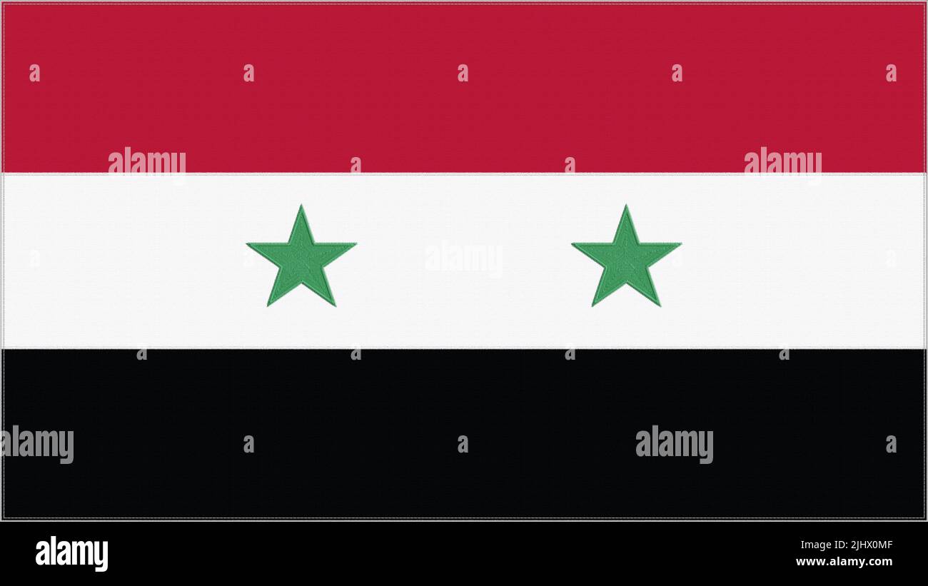 Syria Embroidery Flag Syrian Emblem Stitched Fabric Embroidered Coat Of Arms Country Symbol