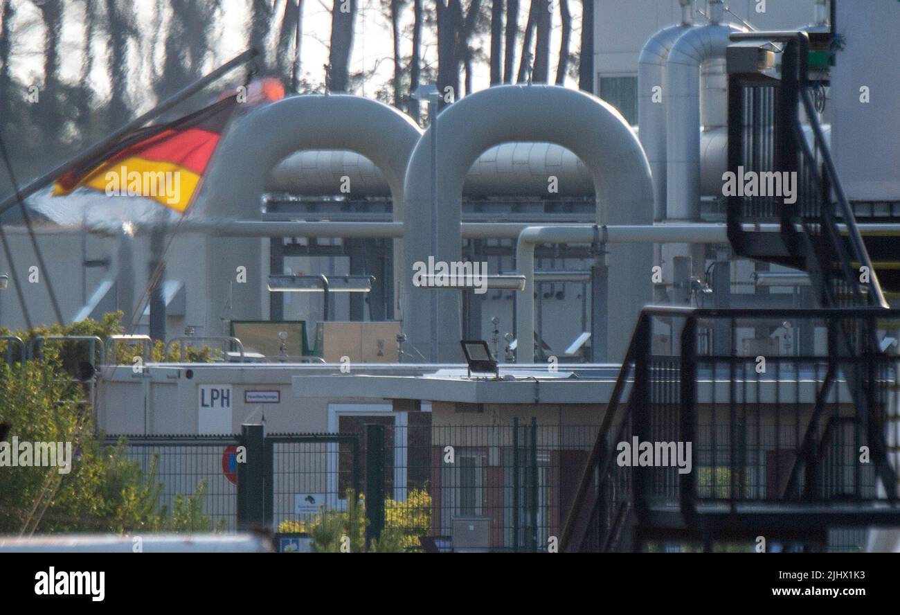 Lubmin, Germany. 21st July, 2022. Pipe systems and shut-off devices at ...