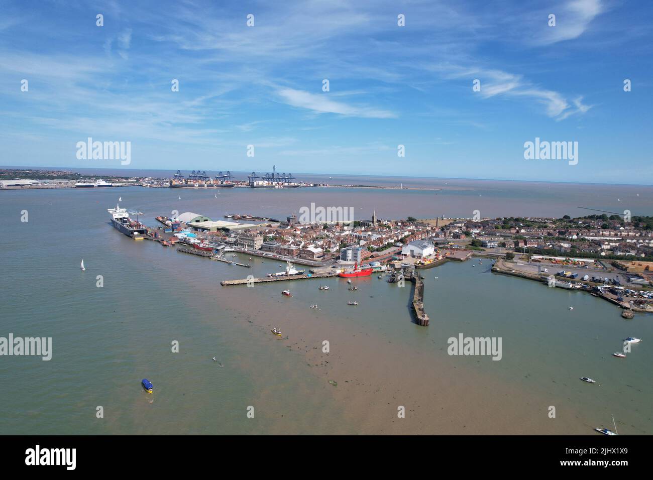 Aerial view harwich international port hi-res stock photography and ...
