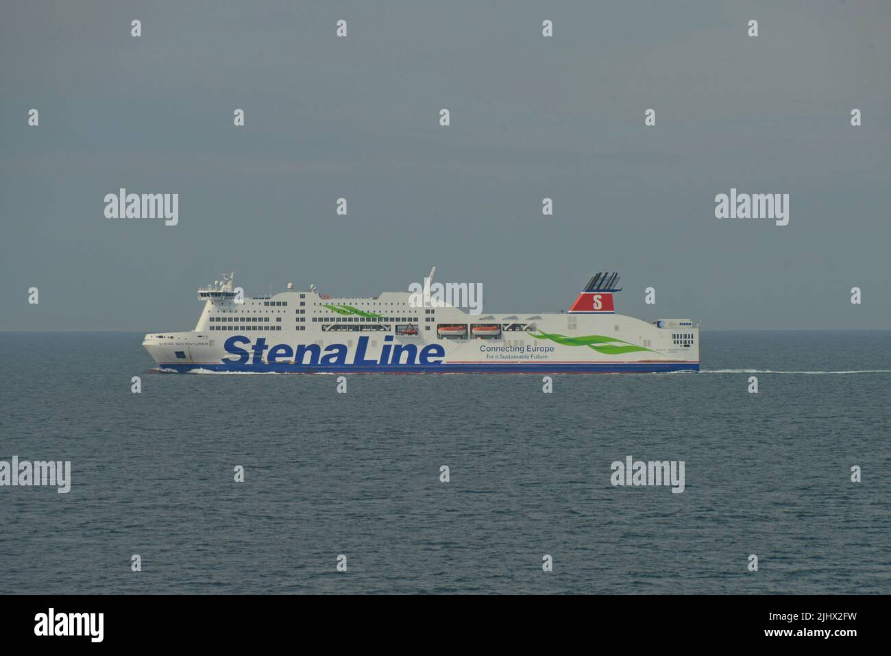 Stena Adventurer ferry crossing the Irish sea from Holyhead to Dublin ...