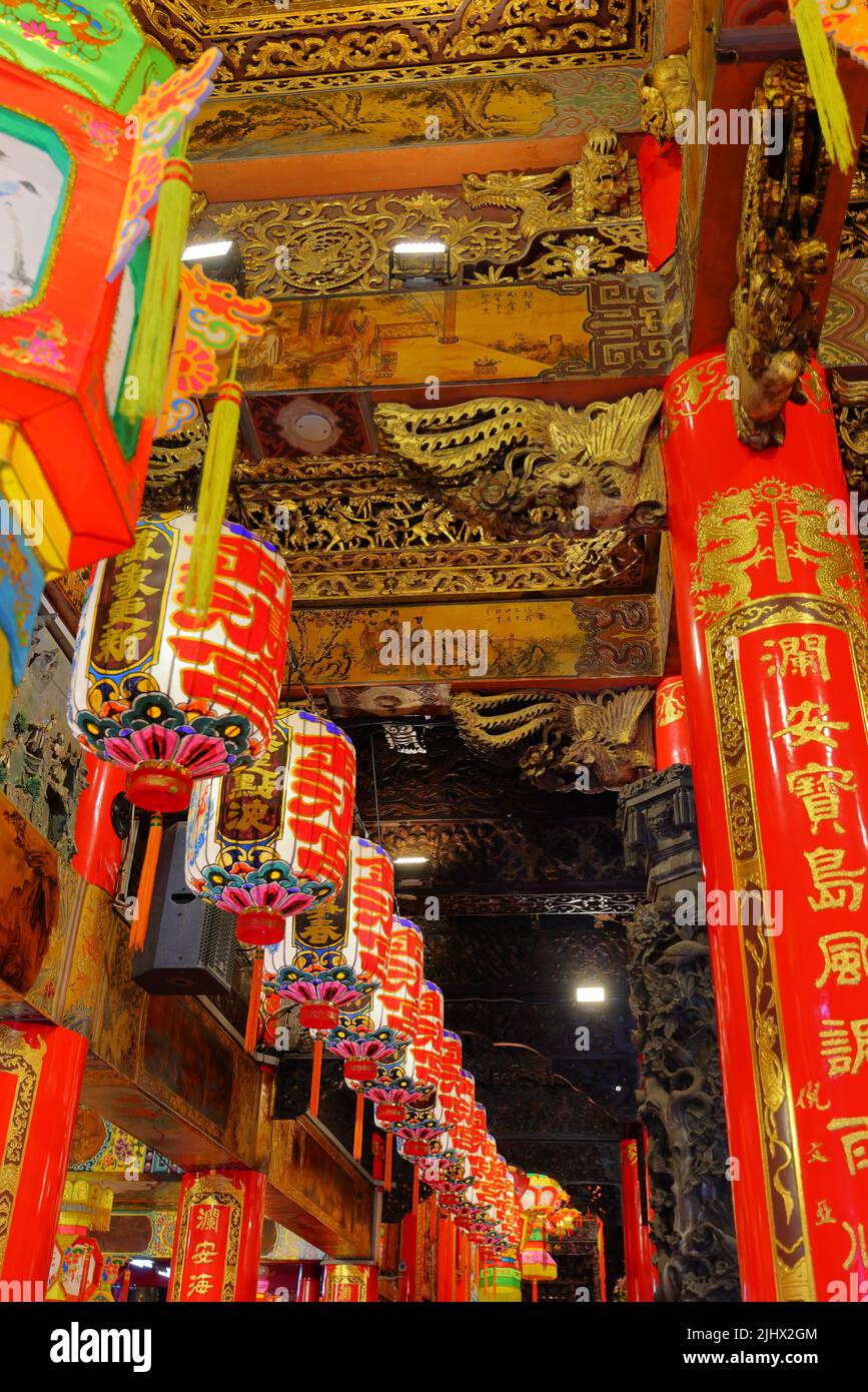The Dajia Jenn Lann Temple, a temple to the Chinese sea goddess Mazu at ...