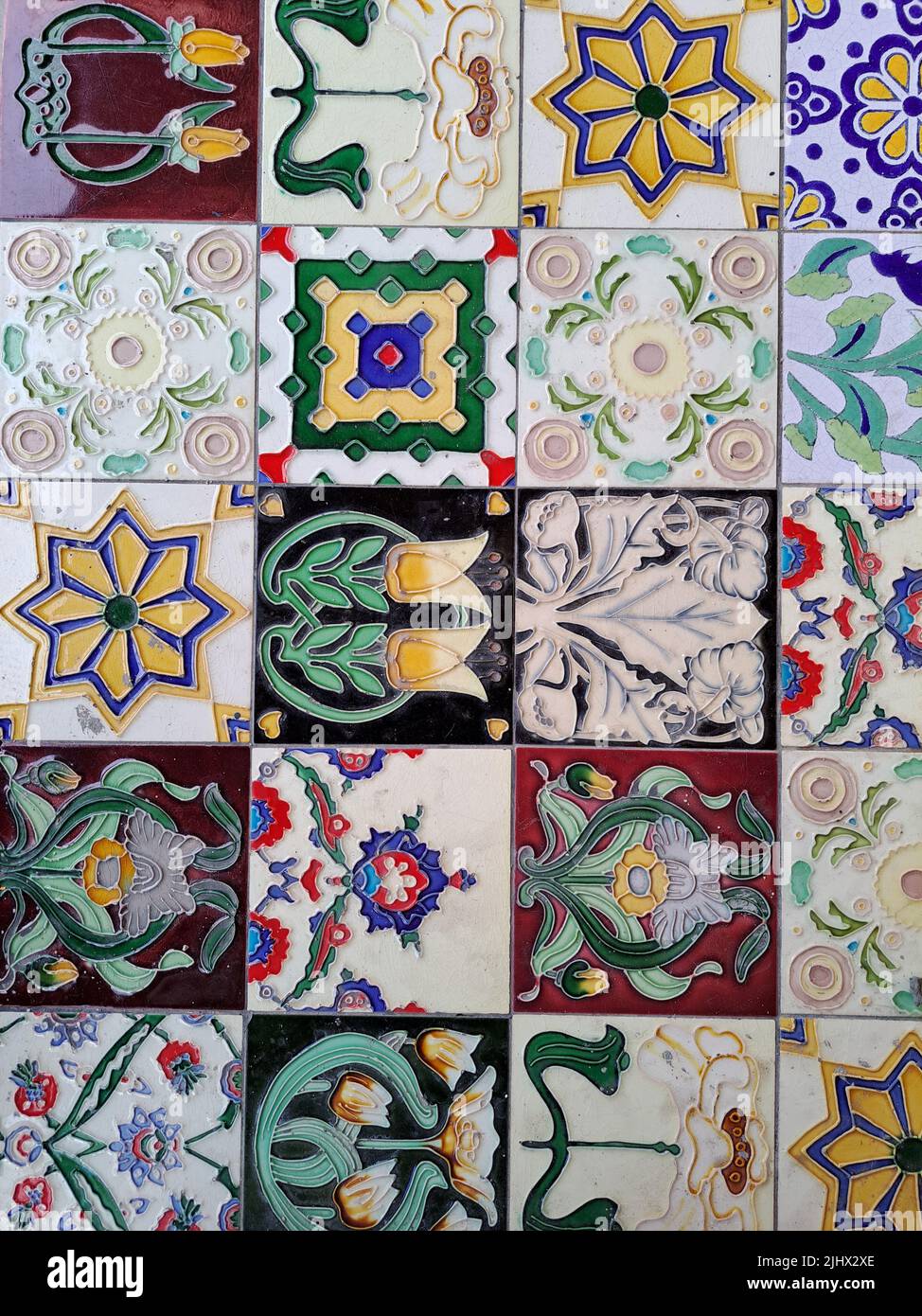 Colorful Tiles in Phuket Historic Town, Thailand Stock Photo - Alamy