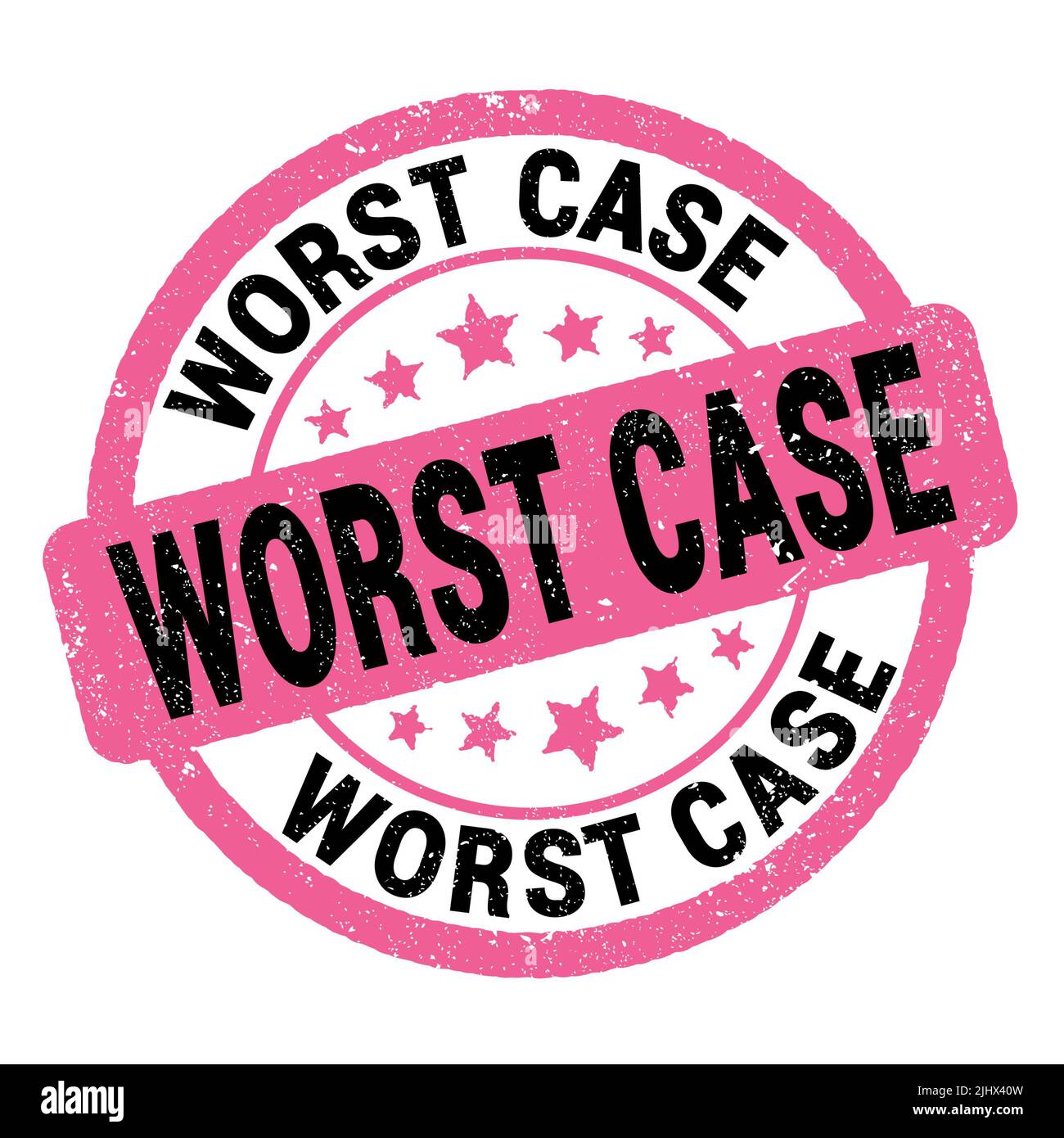 WORST CASE text written on pink-black grungy stamp sign Stock Photo - Alamy