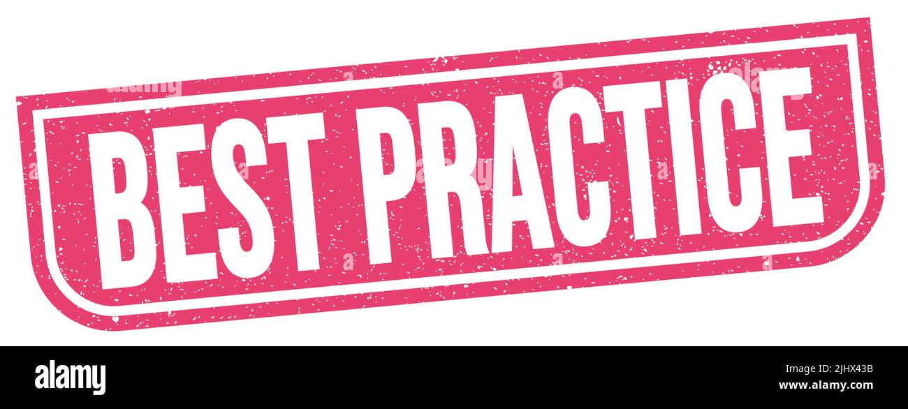 BEST PRACTICE text written on pink grungy stamp sign Stock Photo - Alamy