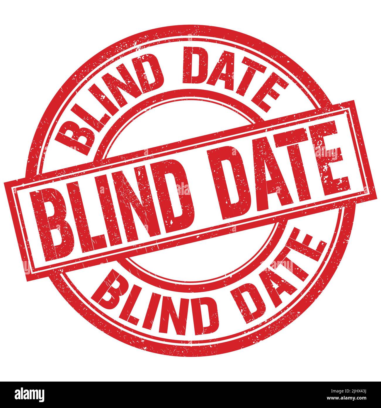 BLIND DATE text written word on red round stamp sign Stock Photo - Alamy