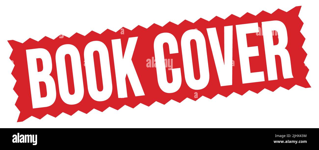 BOOK COVER text written on red zig-zag stamp sign Stock Photo - Alamy