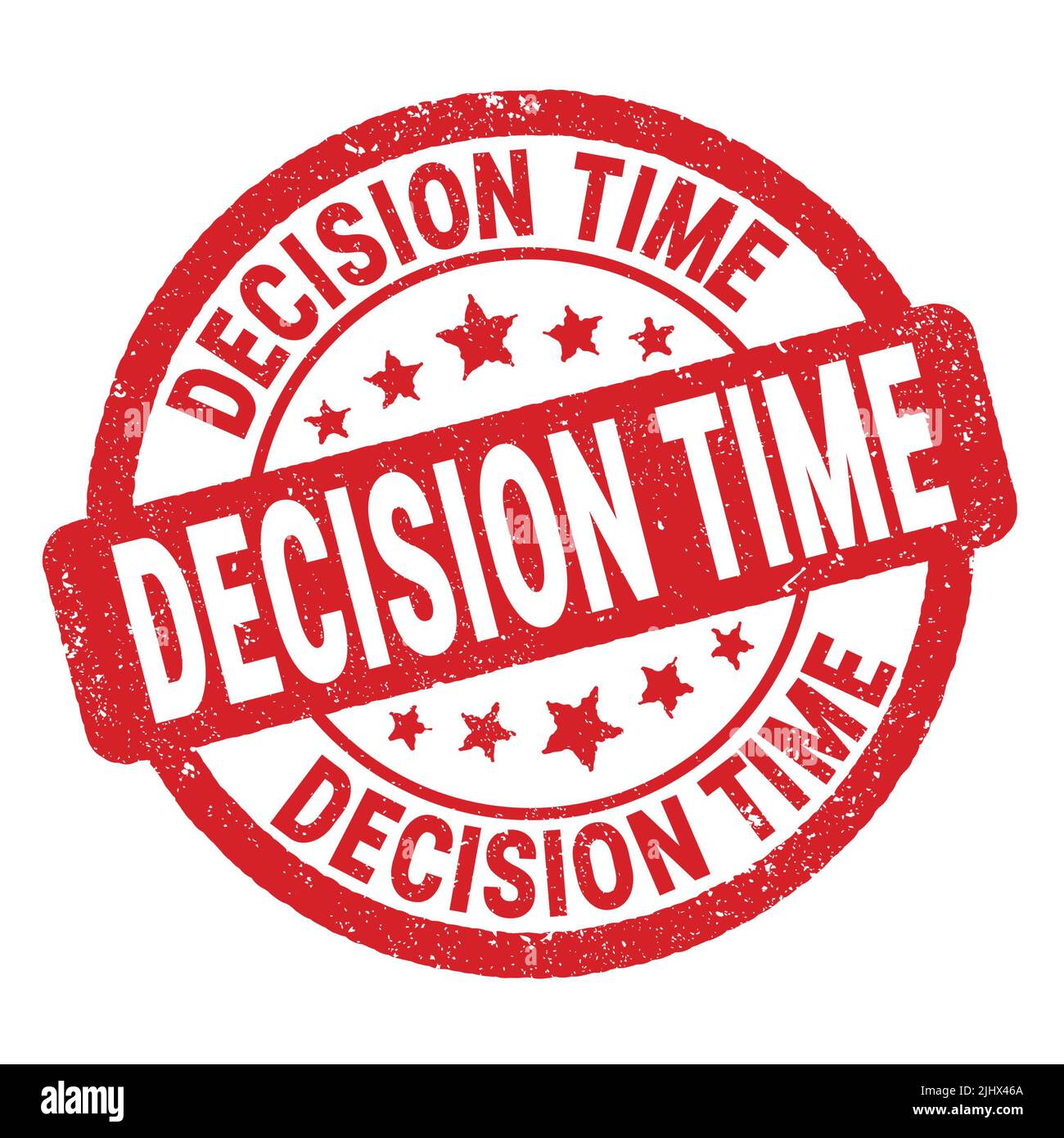 DECISION TIME text written on red grungy stamp sign Stock Photo - Alamy