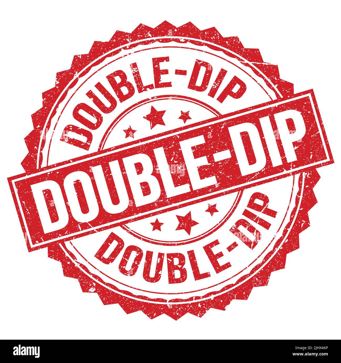 DOUBLE-DIP text written on red round stamp sign Stock Photo - Alamy