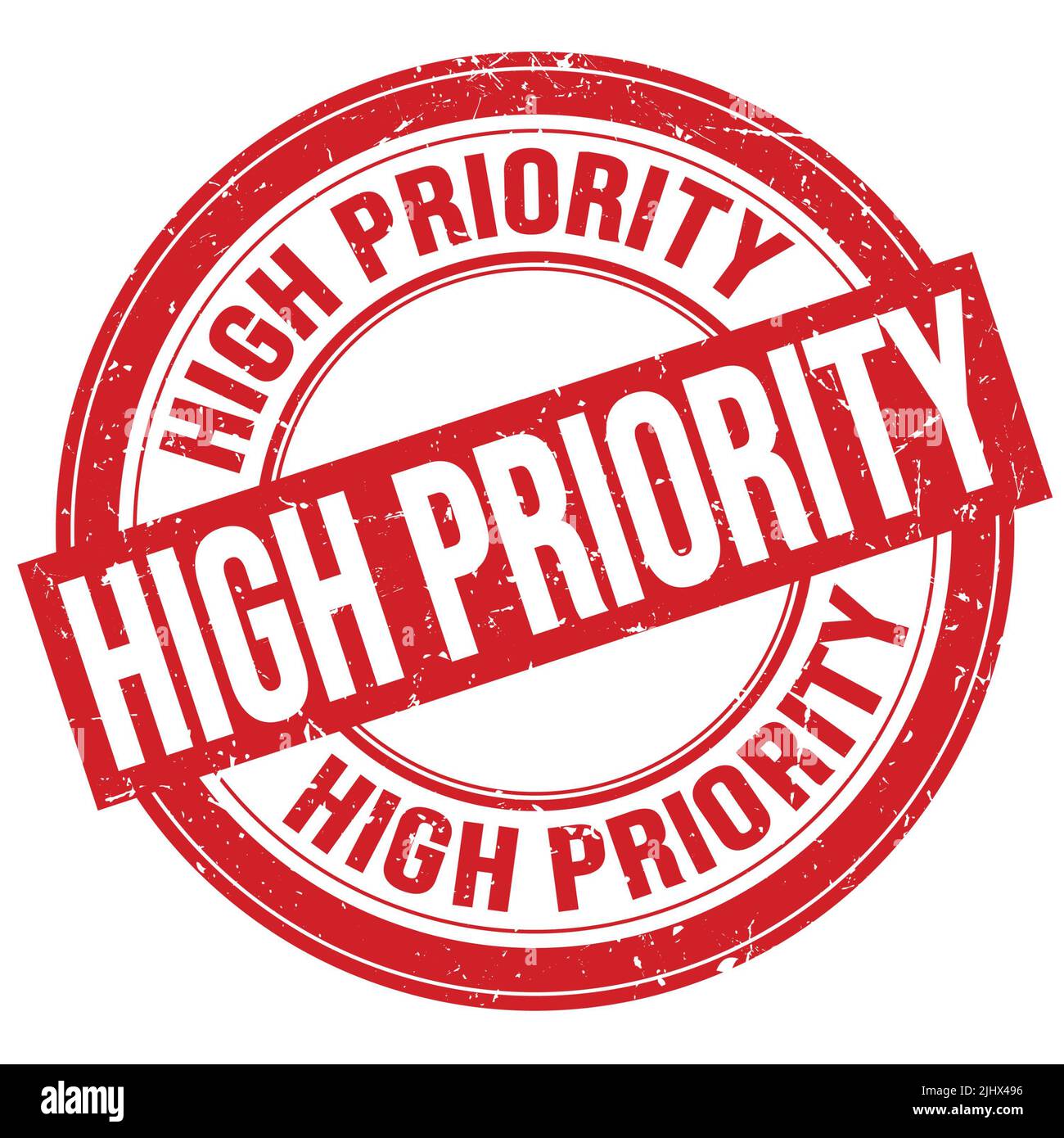 HIGH PRIORITY text written on red round grungy stamp sign Stock Photo ...