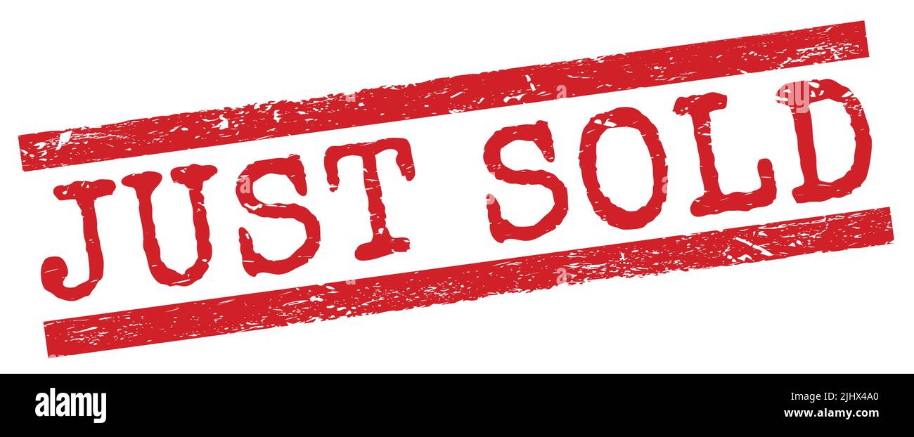 JUST SOLD text written on red grungy lines stamp sign Stock Photo - Alamy