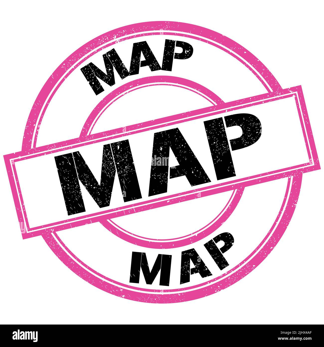 MAP text written on pink-black round stamp sign Stock Photo - Alamy