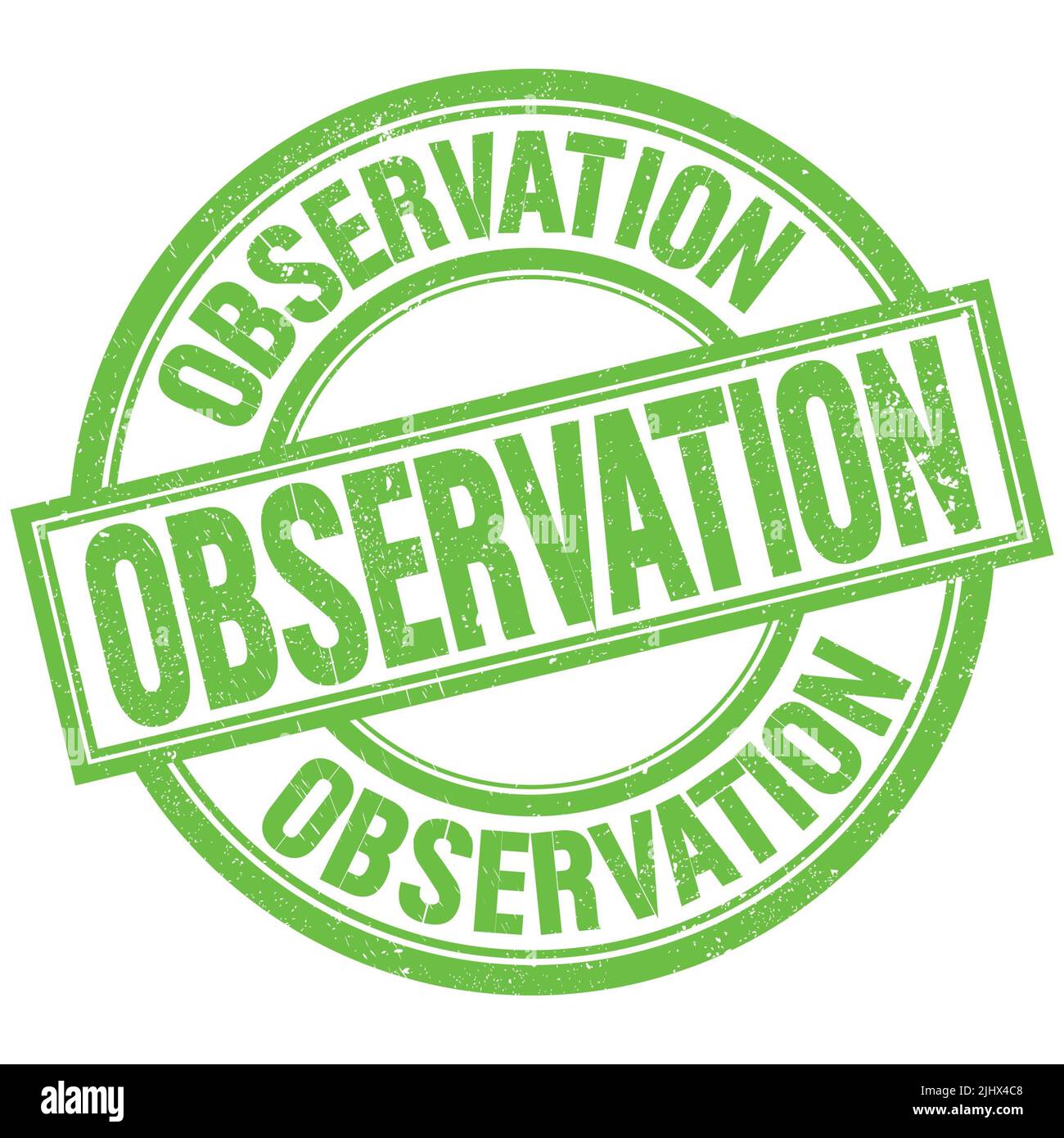 OBSERVATION text written word on green round stamp sign Stock Photo - Alamy