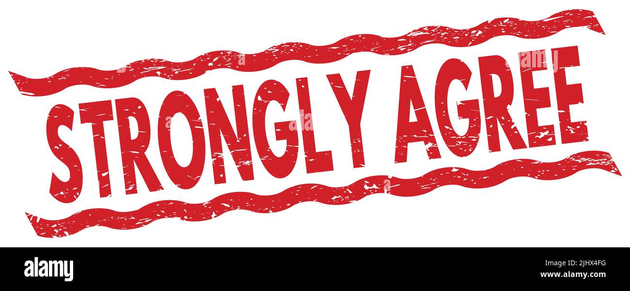 STRONGLY AGREE text written on red lines stamp sign Stock Photo - Alamy
