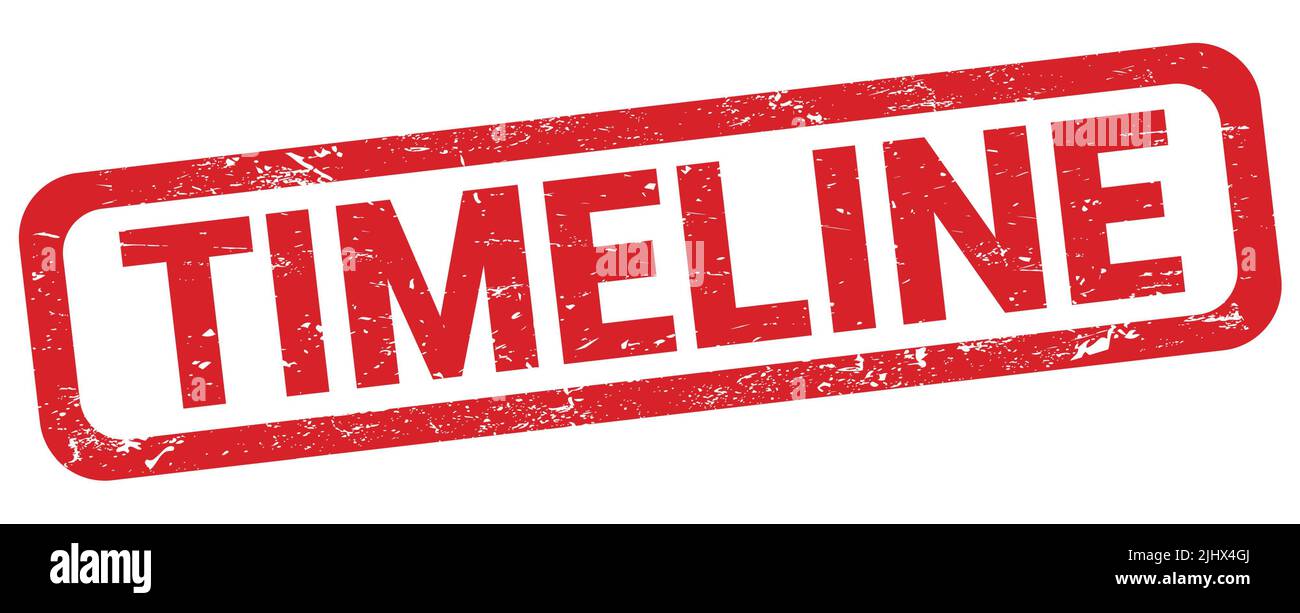 TIMELINE text written on red rectangle stamp sign Stock Photo - Alamy