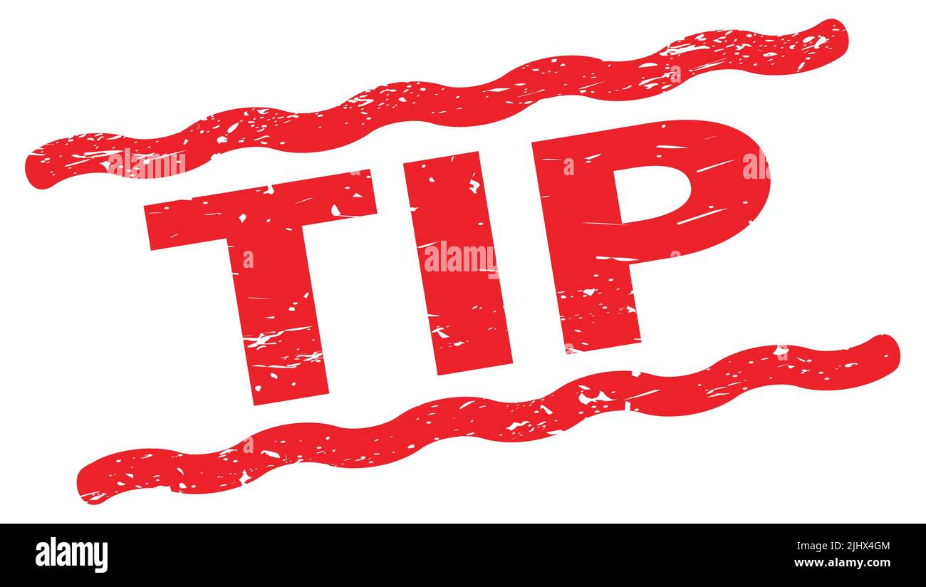 TIP text written on red lines stamp sign Stock Photo - Alamy