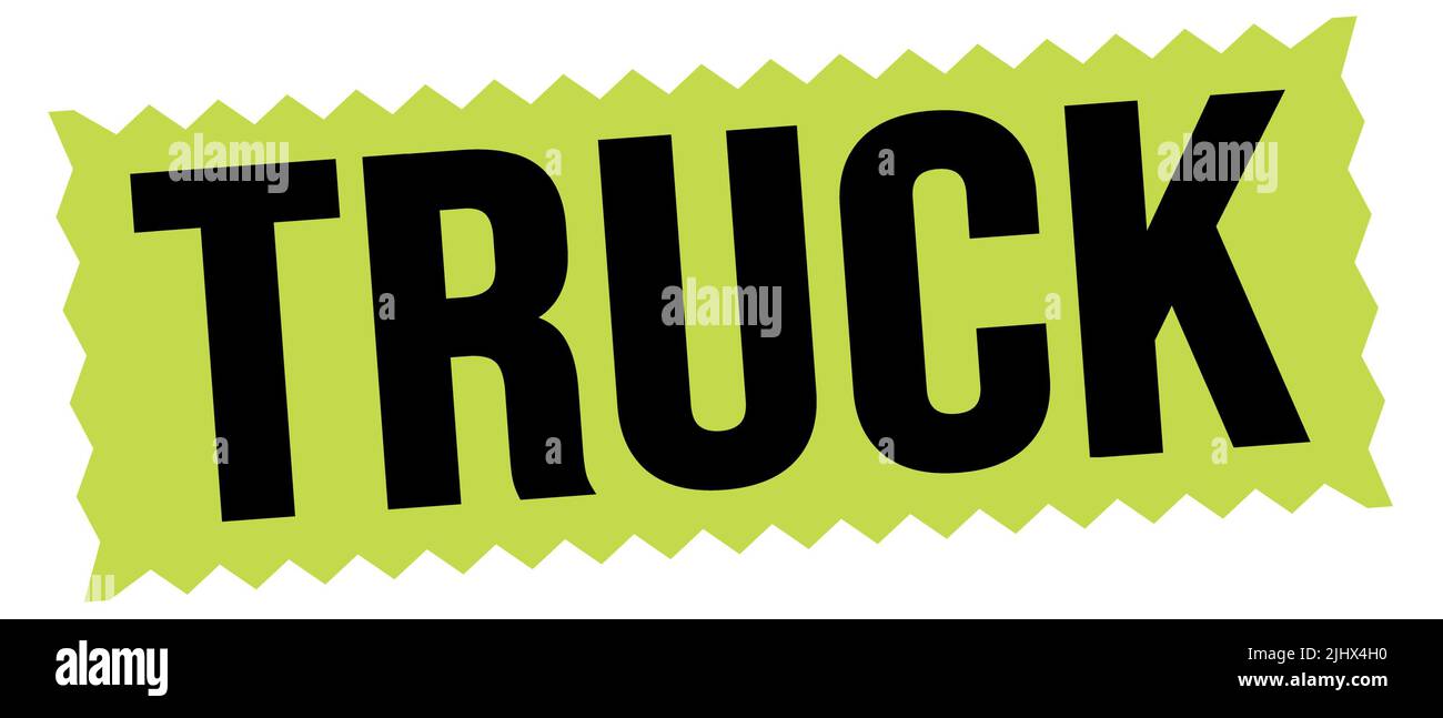 TRUCK text written on green-black zig-zag stamp sign Stock Photo - Alamy